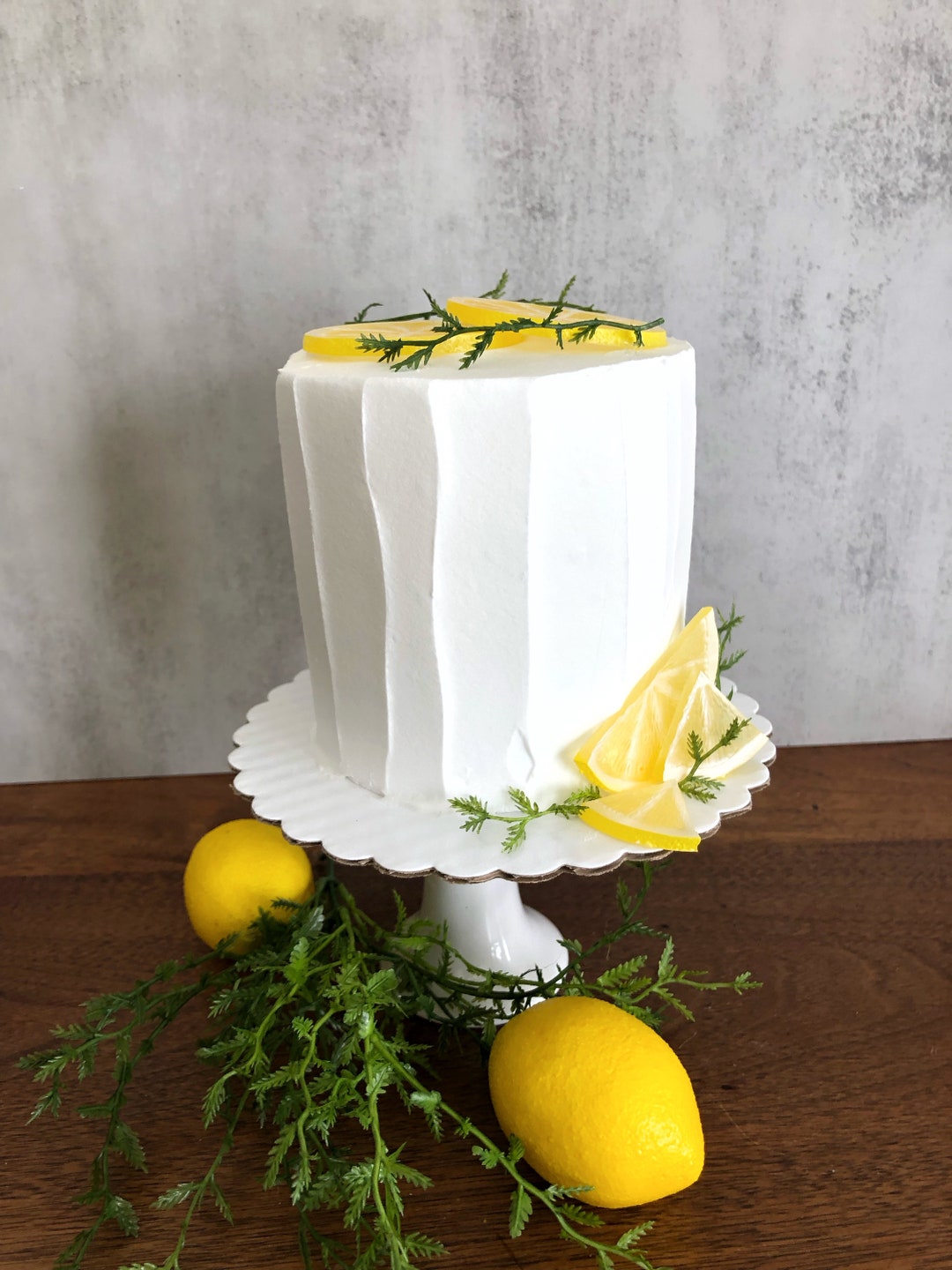 Lemon Fake Cake 4 Inch Round Lemon Decor Fake Food Props - Etsy