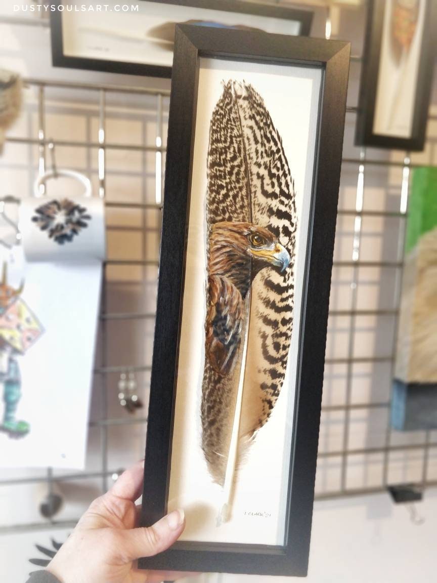 Hand Painted Feather Art Commission Custom Design to Order. - Etsy