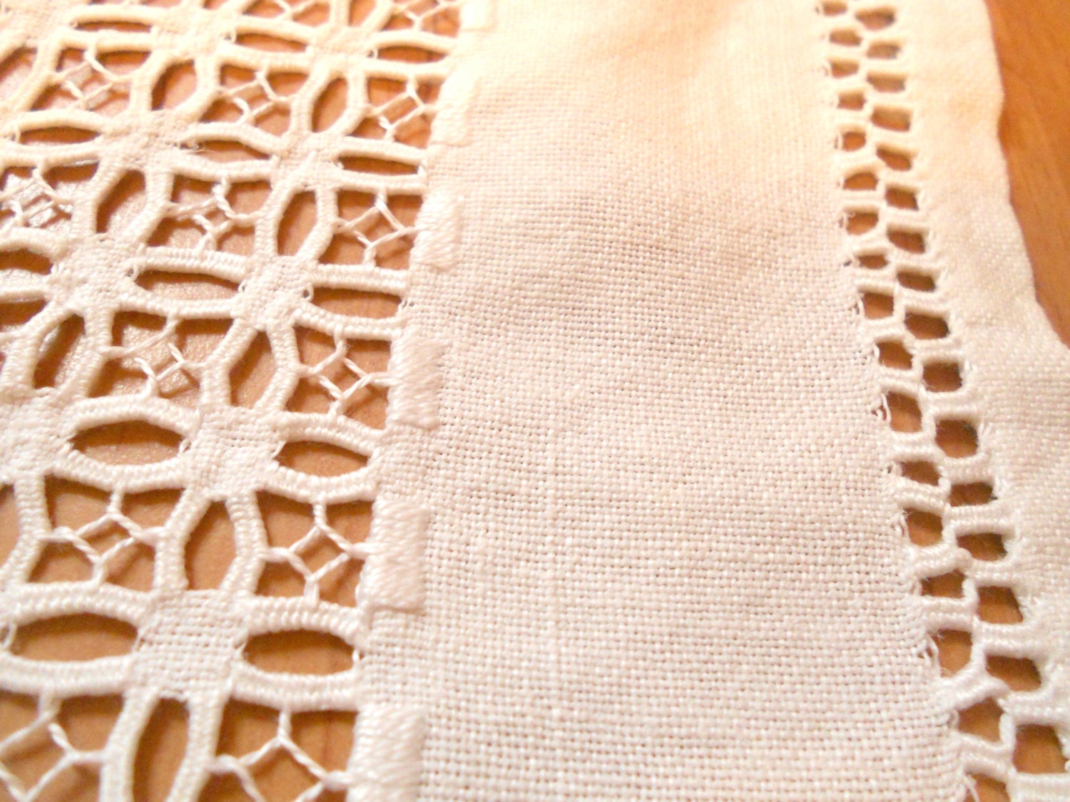 Vintage White Hand Embroidery Lace Tablecloth Centerpiece READY TO SHIP ...