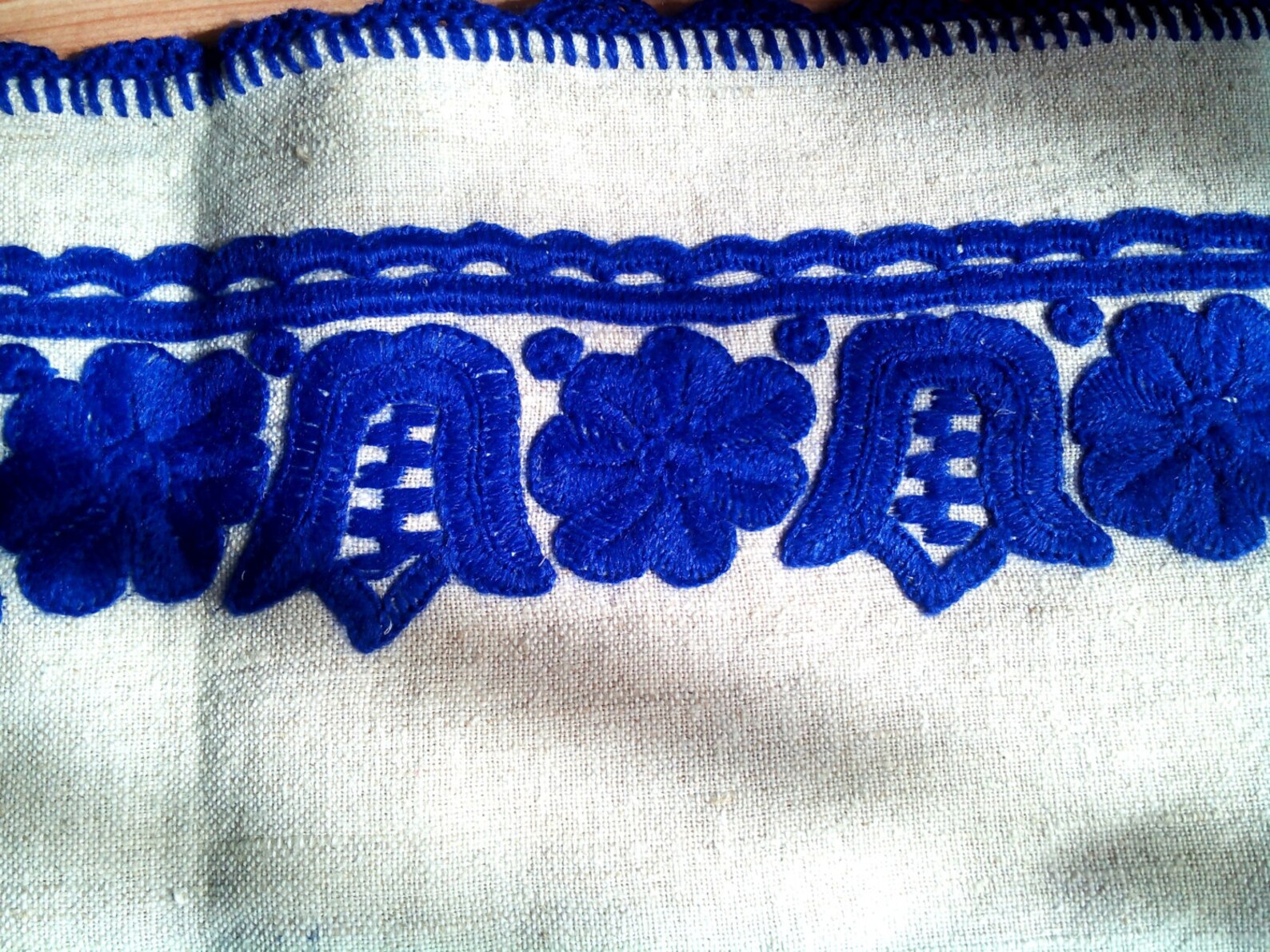 Traditional Transylvanian Hand Woven Linen Hand Embroidery Royal Blue ...