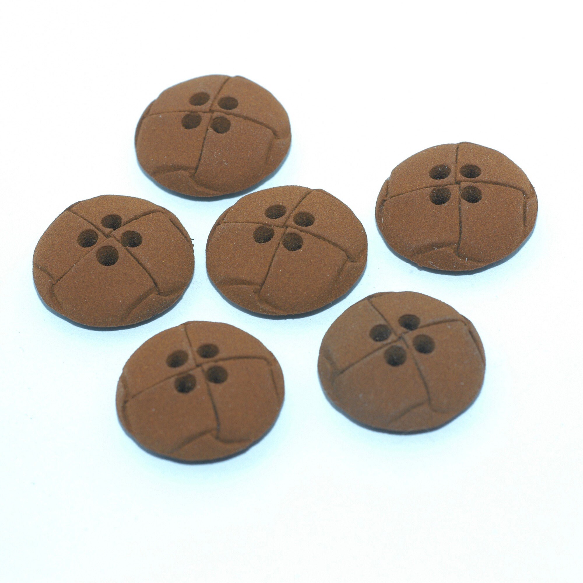 Juego de botones de cuero marrón sintético de 4 agujeros. | Etsy