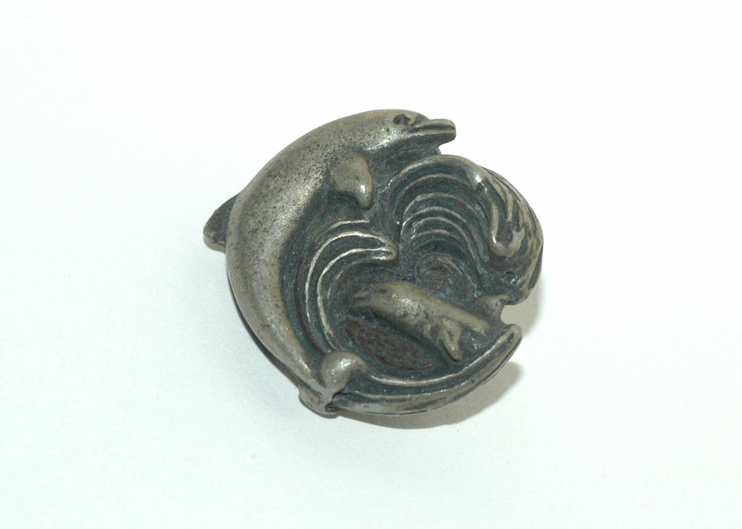 Dolphin Button. Pewter Dolphin Button. Size 1" (25mm) - Etsy