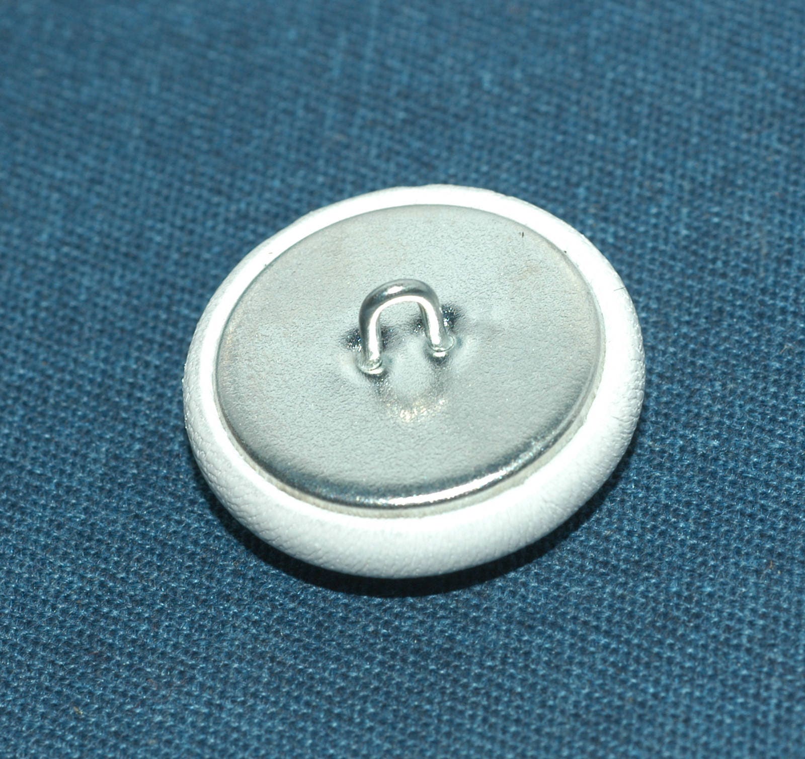 White Leather Button. Leather Covered Button. - Etsy