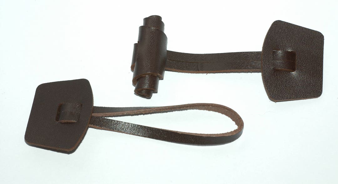 Dark Brown Leather Toggle. Adjustable 3" - 6" - Etsy
