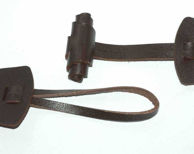 Dark Brown Leather Toggle. Adjustable 3" - 6" - Etsy