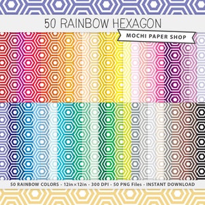 Geometric Digital Paper // Hexagon and Triangle Printable | Etsy