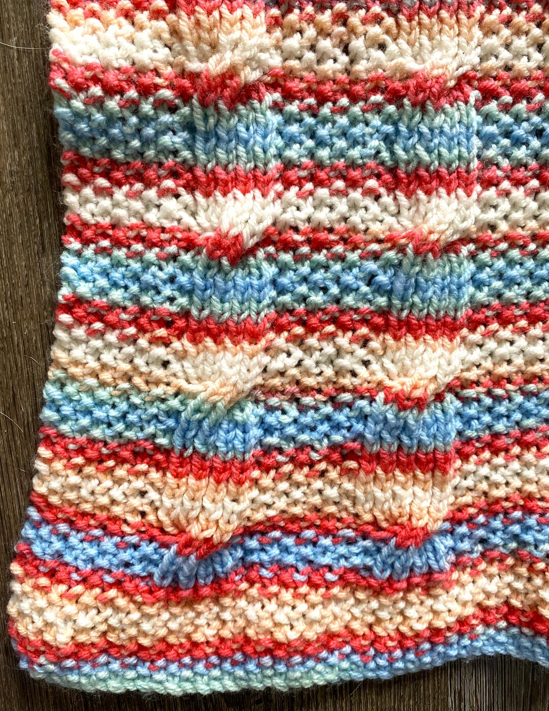 Child Blanket Knitting Pattern, Baby Blanket Knit Pattern, Reversible ...