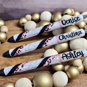 Pink Leopard & Black Swirl Pens, Injoy Gel Pen, Valentine's Day, Gift ...