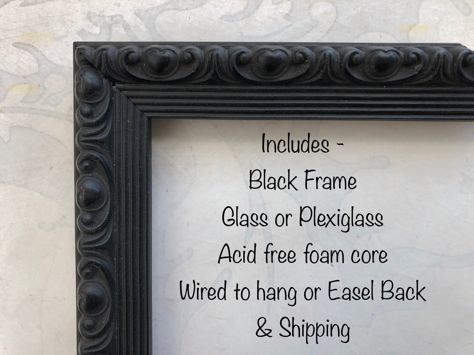 1.25 Carved Gothic Black Picture Frame Victorian Shabby - Etsy