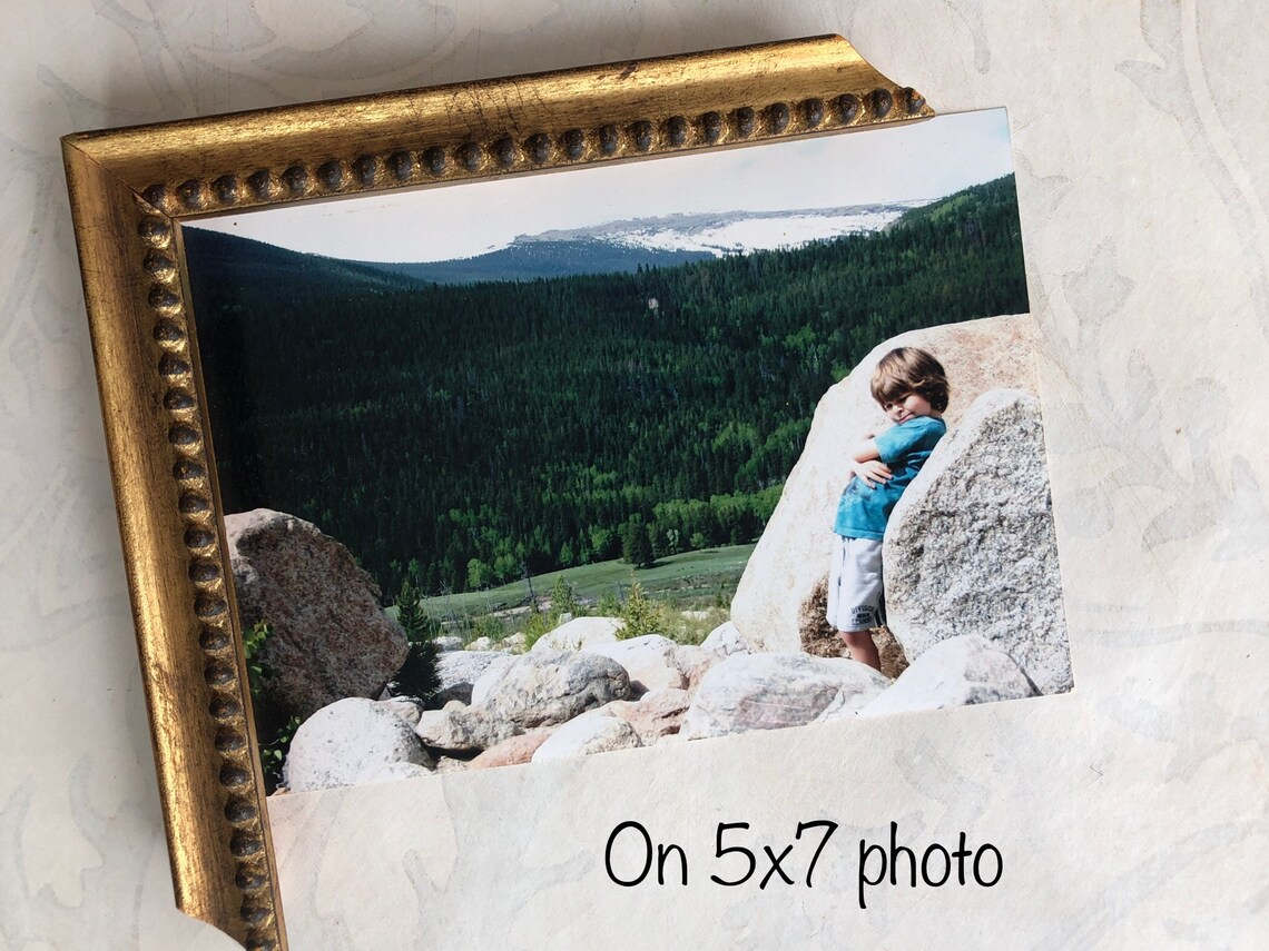 Distressed Gold Picture Frame W/bead Vintage Custom Sizes - Etsy