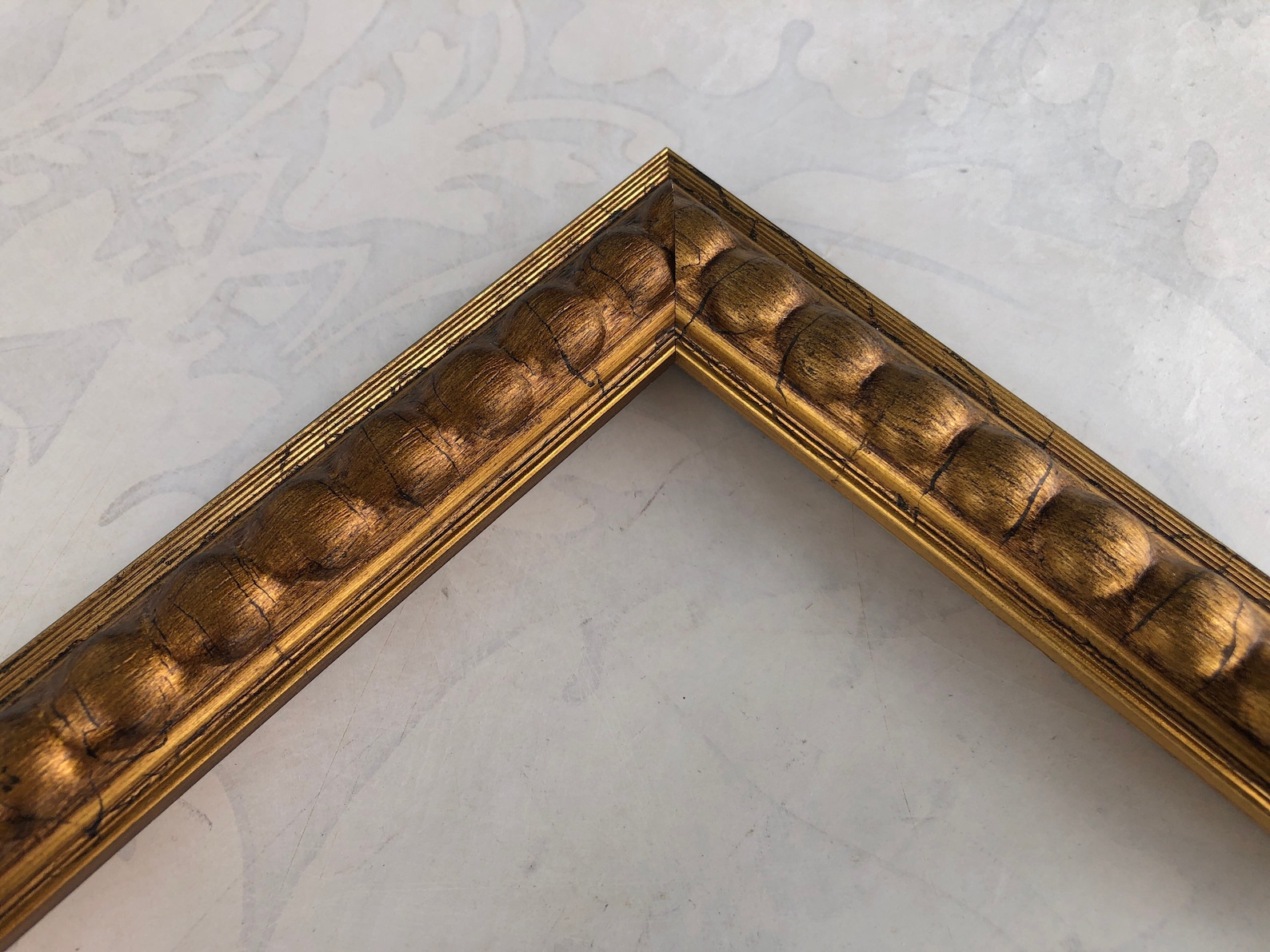 Chunky Bead Gold Picture Frame Antique Distressed Finish - Etsy