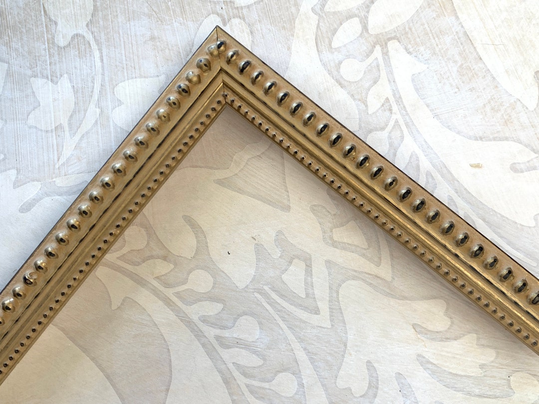 Vintage Light Matte Gold Picture Frame W/ Doubled Bead - Custom Picture ...
