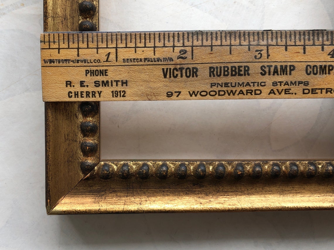 Distressed Gold Picture Frame W/bead Vintage Custom Sizes - Etsy