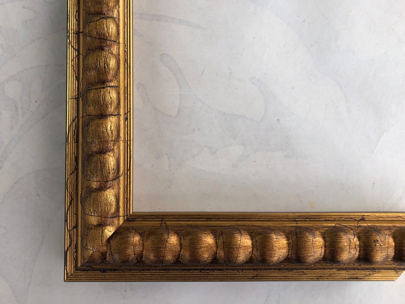 Chunky Bead Gold Picture Frame Antique Distressed Finish - Etsy