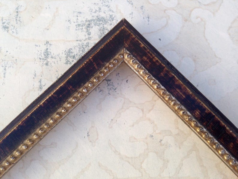 Natural Wood Picture Frame W/silver Bead - Etsy