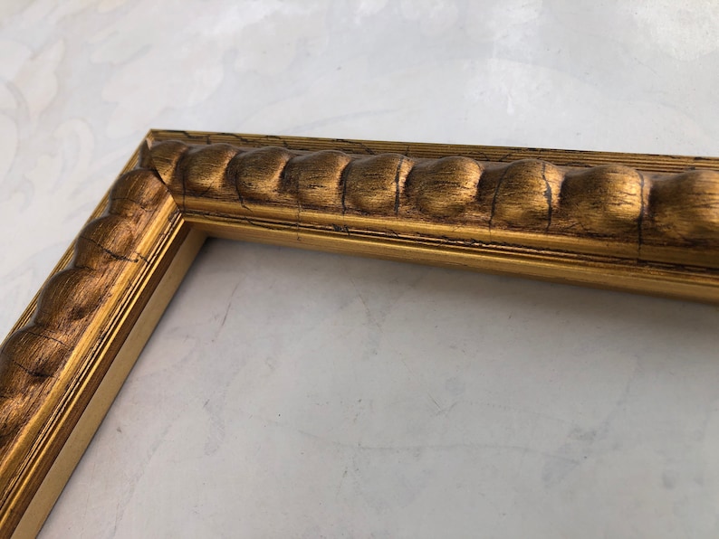 Chunky Bead Gold Picture Frame Antique Distressed Finish - Etsy