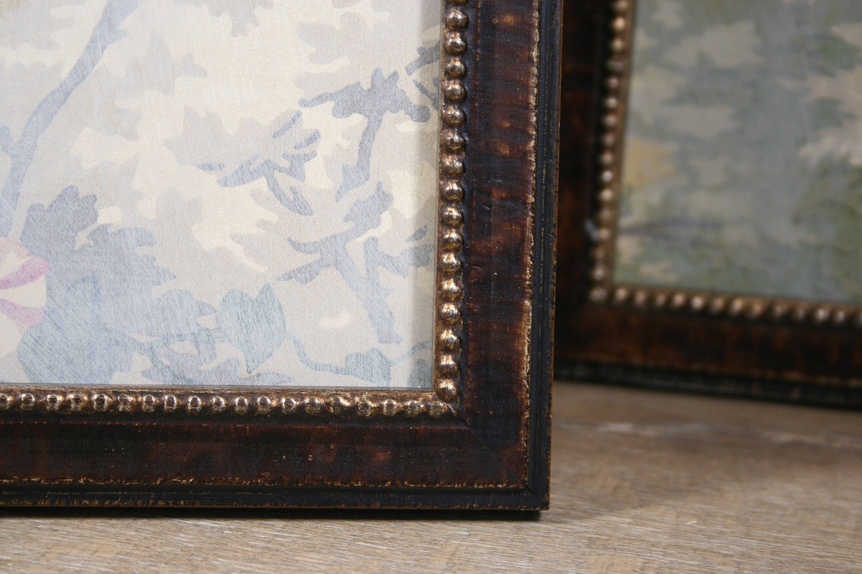 Natural Wood Picture Frame w/Silver Bead | Etsy