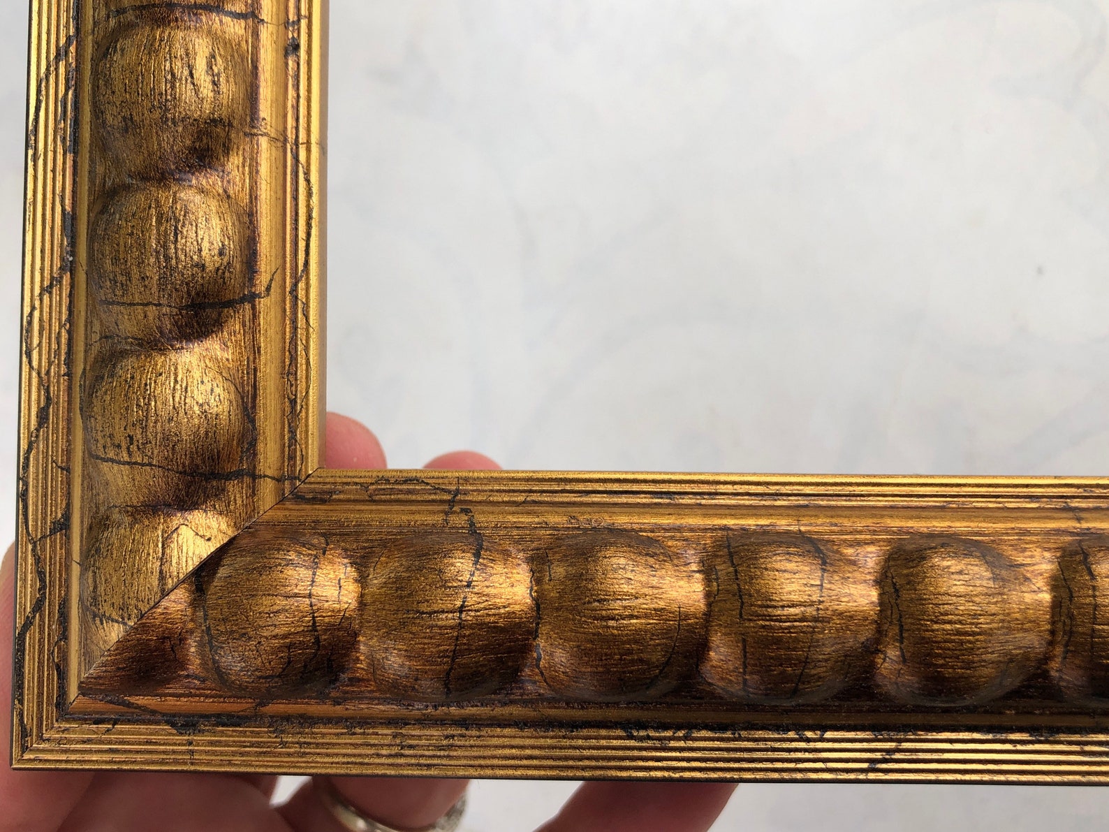 Chunky Bead Gold Picture Frame Antique Distressed Finish - Etsy