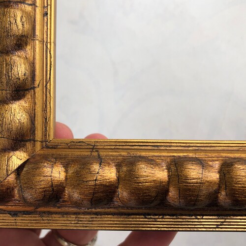 Distressed Rustic Gold Picture Frame W/bead Custom Frame - Etsy