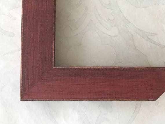 Red Picture Frame Rustic Farmhouse Distressed Wood Frame | Etsy