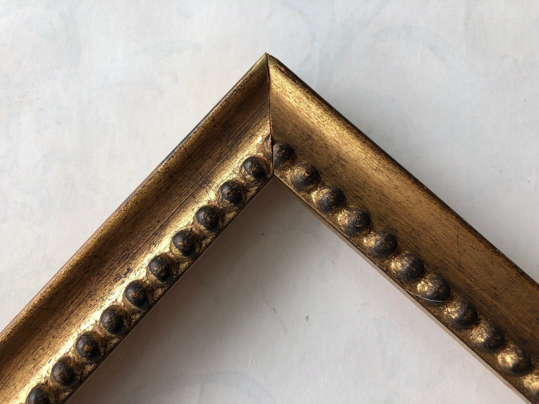 Distressed Gold Picture Frame W/bead- Vintage- Custom Sizes A4 A3 4x4 ...