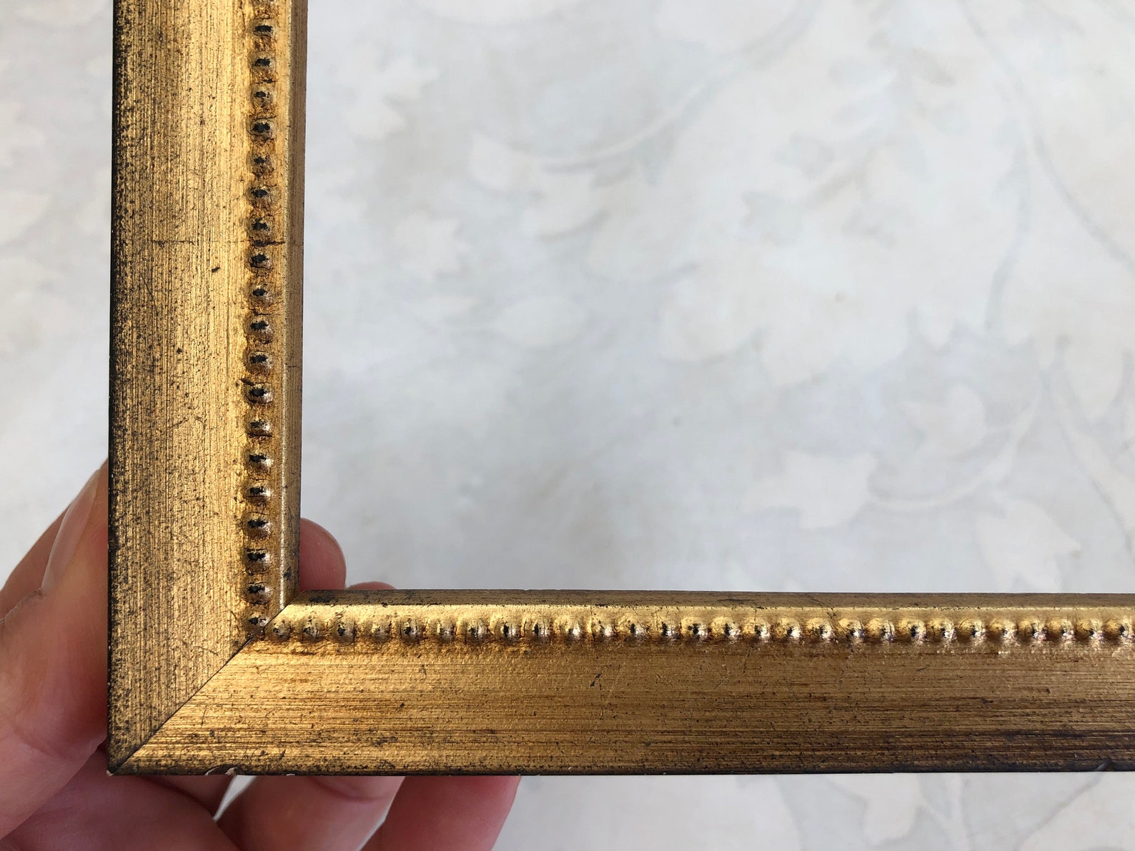 Distressed Rustic Gold Picture Frame W/bead Custom Frame - Etsy
