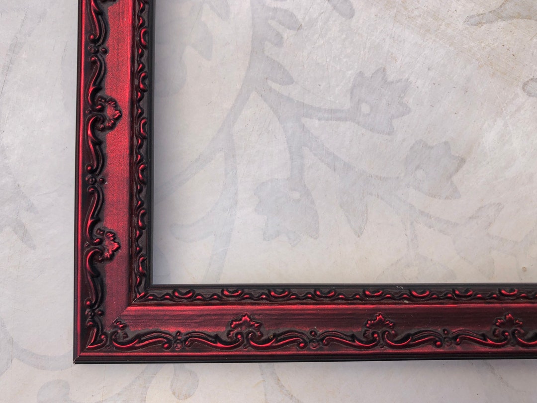 Metallic Ornate Red Picture Frame- Victorian Christmas Valentines Red ...