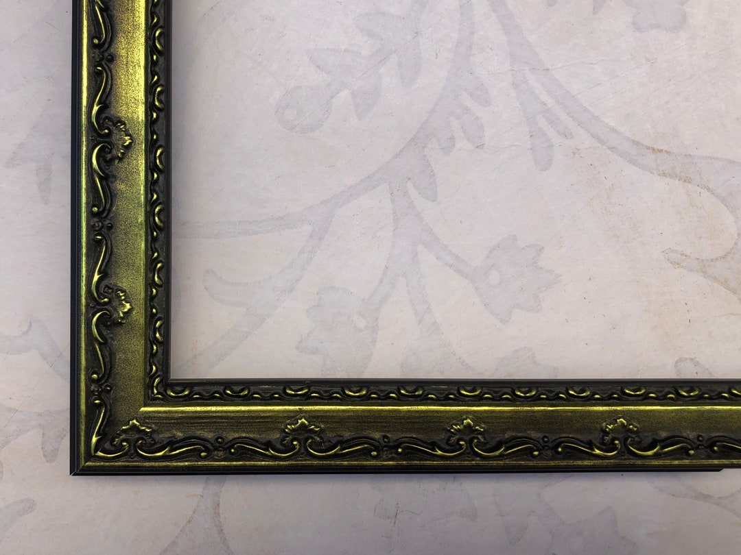 Metallic Ornate Lime Green Picture Frame- Victorian Gothic Frame- A5 A4 ...