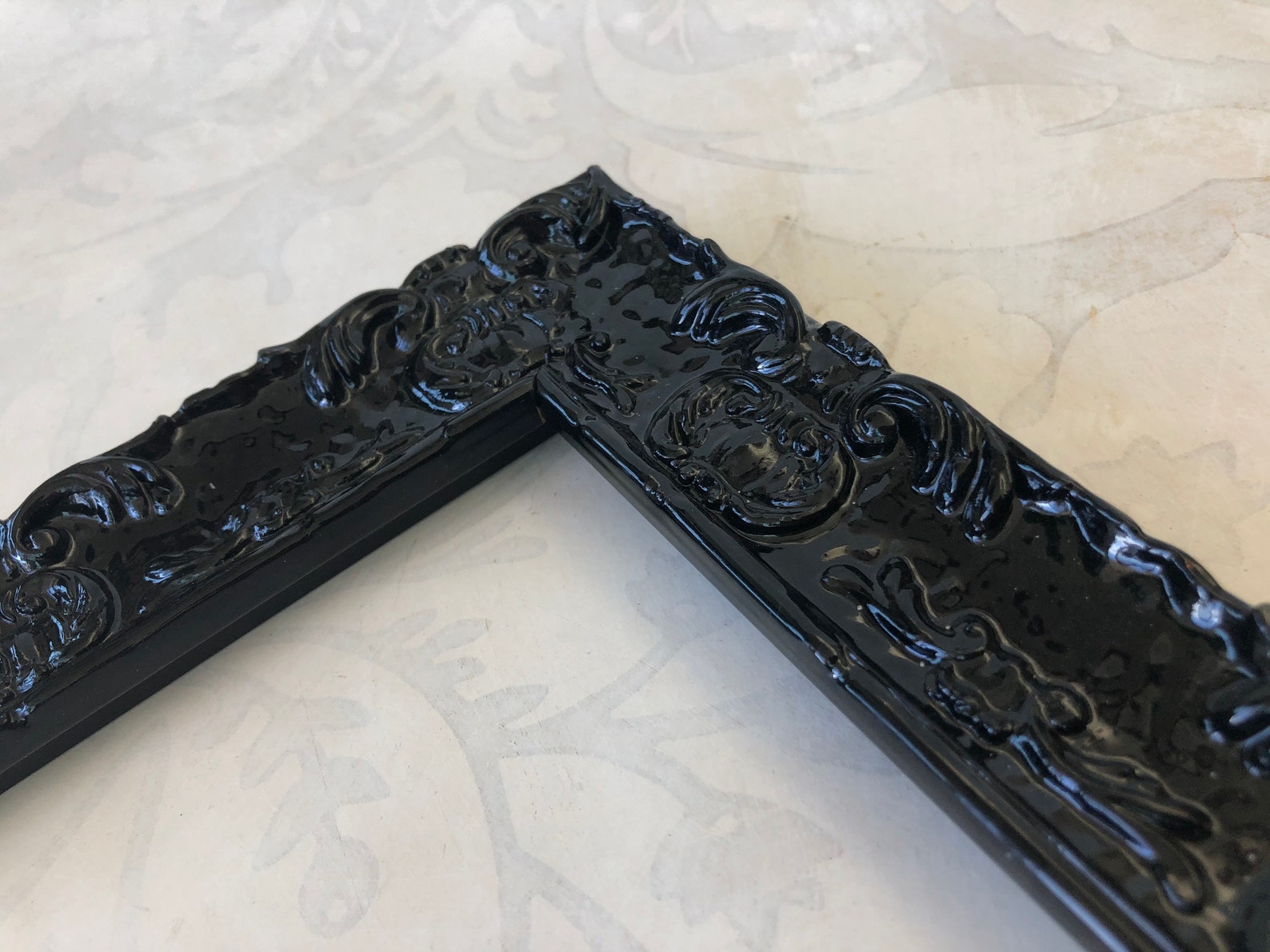 Ornate Black Lacquer Picture Frame Vintage Victorian Gothic Style A4 A3 ...