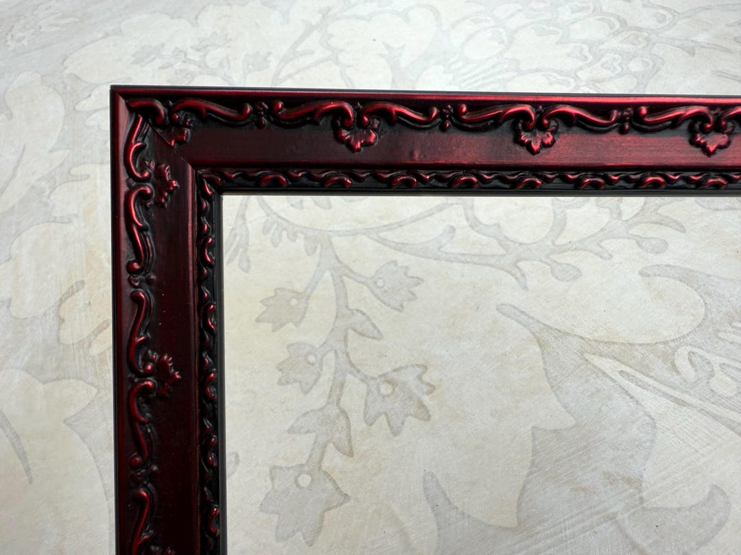 Metallic Ornate Red Picture Frame- Victorian Gothic Picture Frame- A5 ...