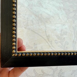 Lightly Distressed Black Picture Frame W/gold Bead- Shabby Chic Rustic ...