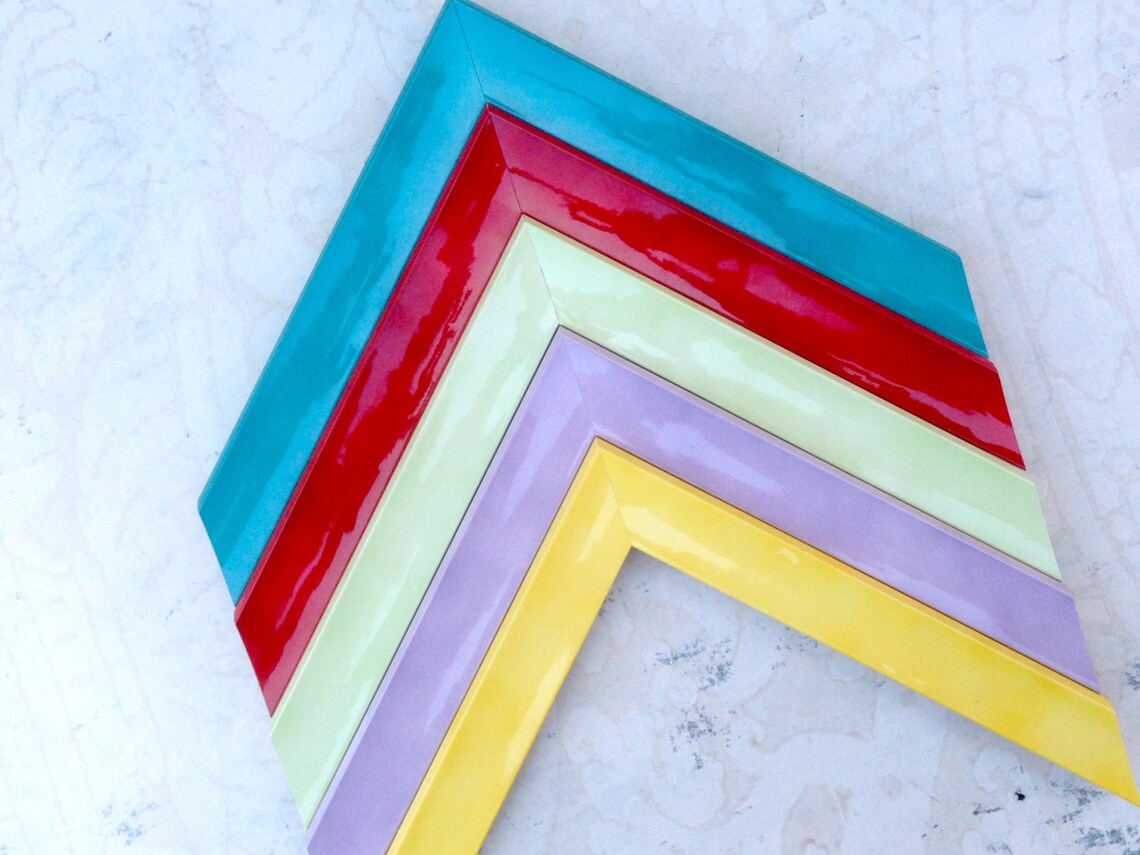 Turquoise Blue Picture Frame- Shiny Lacquer Photo Frame- A5 A4 A3 4x4 ...