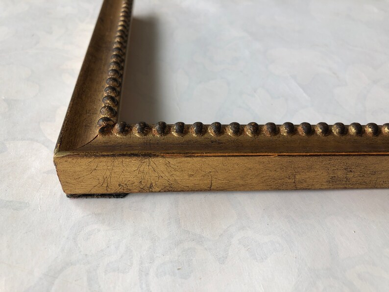 Distressed Gold Picture Frame W/bead Vintage Custom Sizes - Etsy