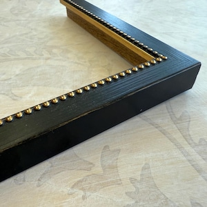 Lightly Distressed Black Picture Frame W/gold Bead- Shabby Chic Rustic ...