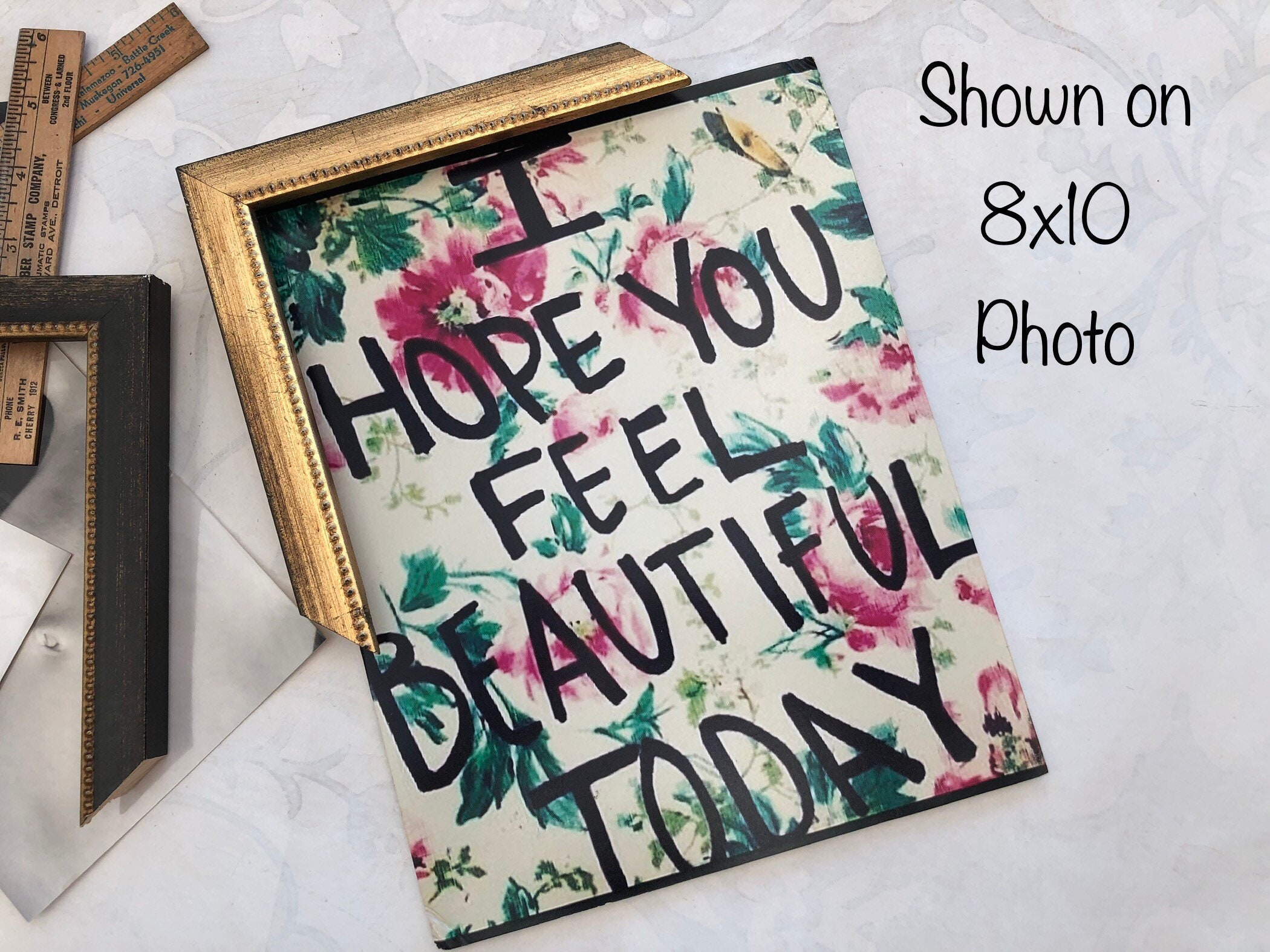 Distressed Rustic Gold Picture Frame W/bead Custom Frame - Etsy