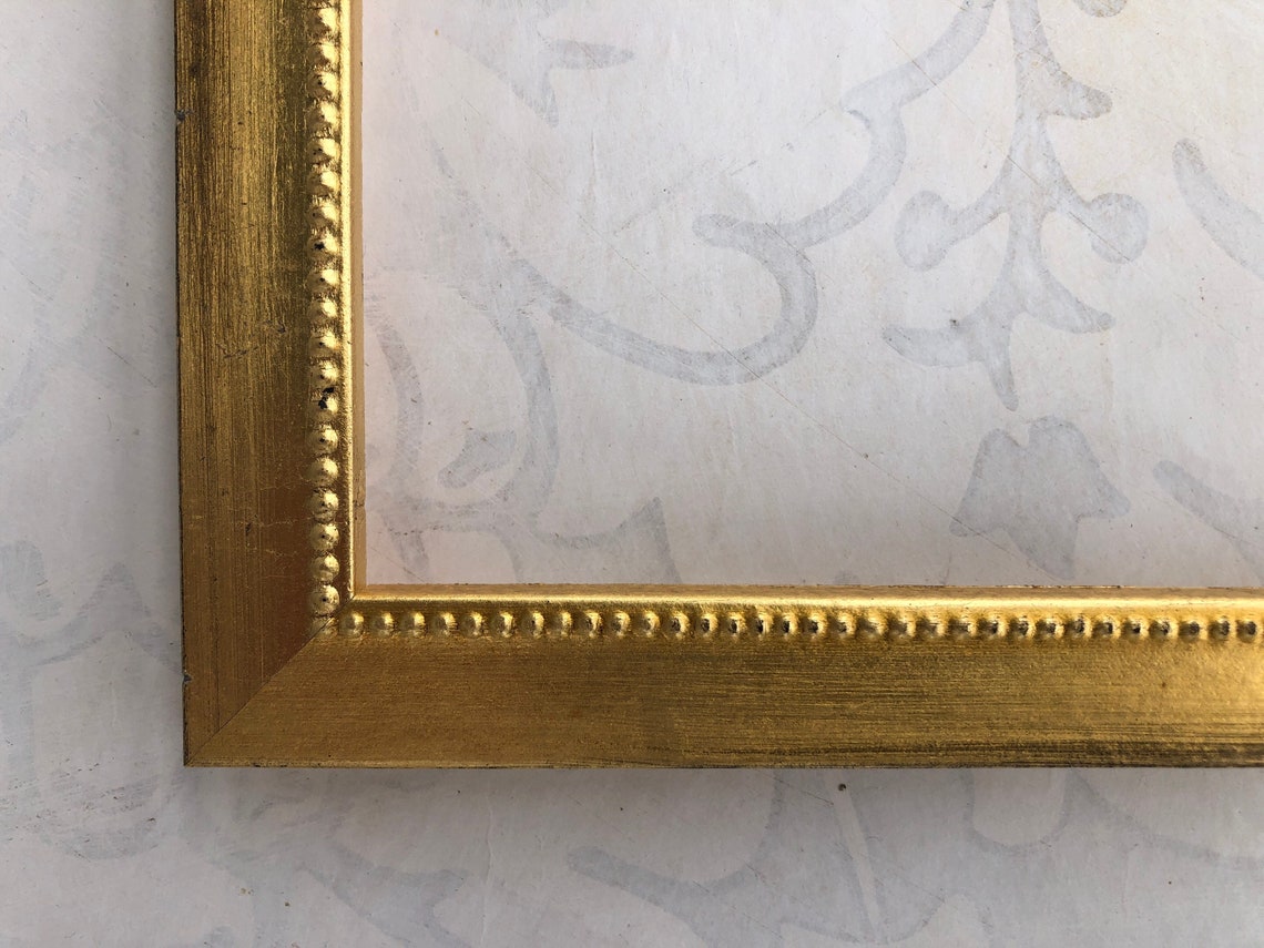 Distressed Rustic Gold Picture Frame W/bead Custom Frame - Etsy