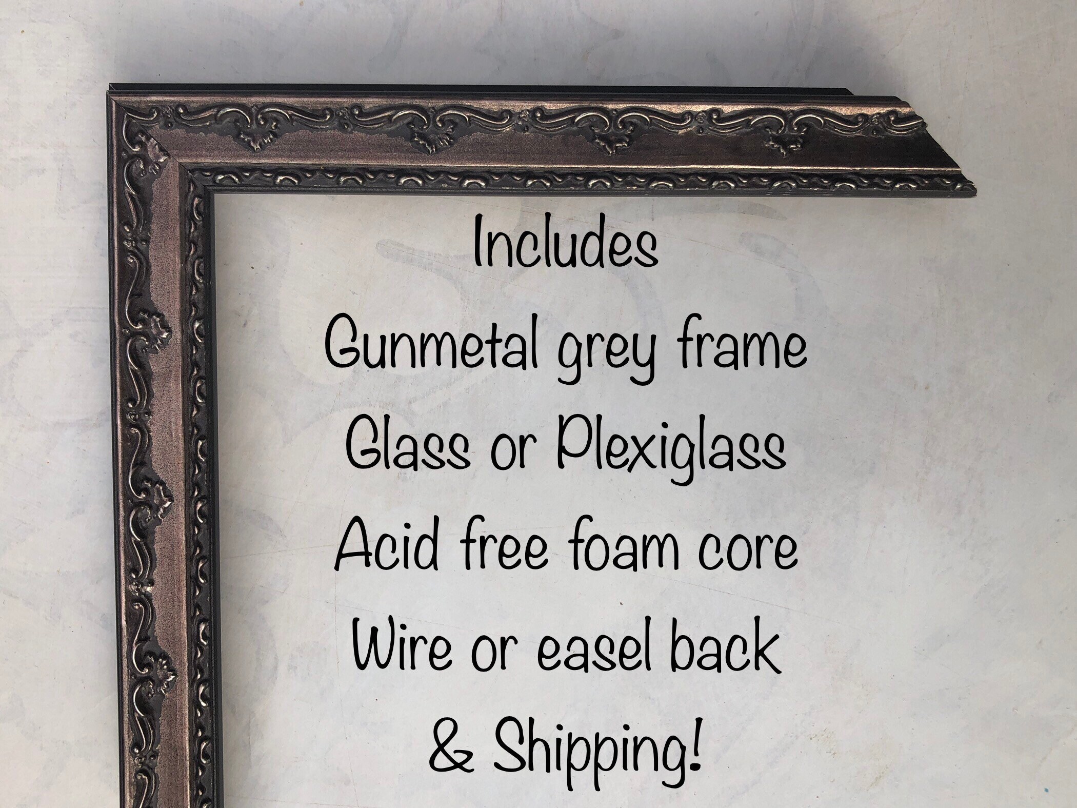 Dark Antiqued Silver Picture Frame Ornate Gothic Custom Photo | Etsy