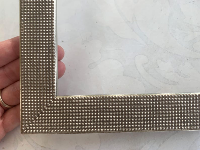 Fine Beaded Antique Silver Picture Frame- Custom Picture Frame- A4 4x4 ...