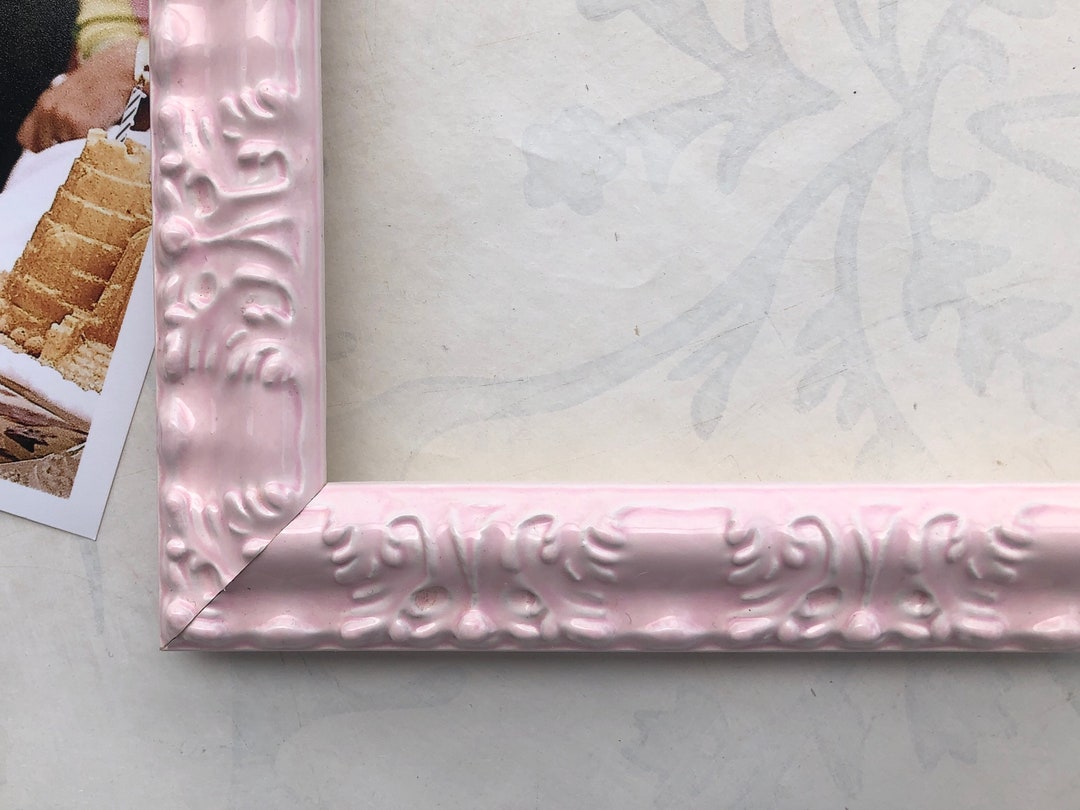 Ornate Pale Pink Picture Frame- Vintage Shabby Chic Nursery Decor- 4x4 ...