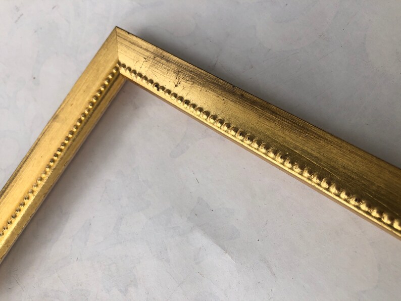 Distressed Rustic Gold Picture Frame W/bead Custom Frame - Etsy