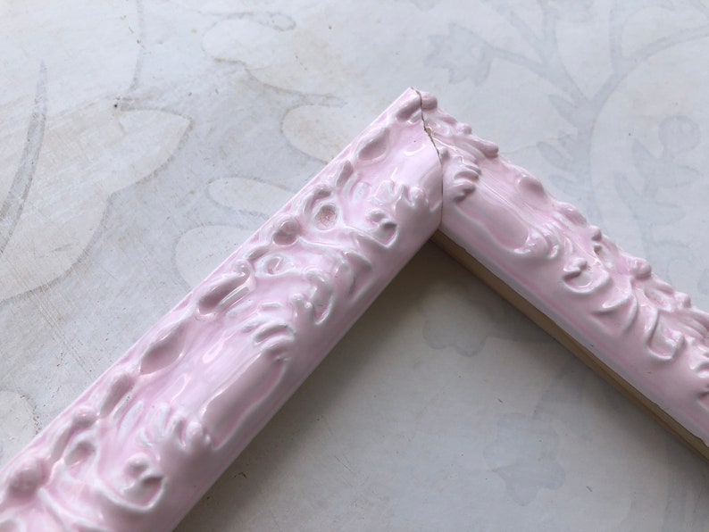 Ornate Pale Pink Picture Frame- Vintage Shabby Chic Nursery Decor- 4x4 ...
