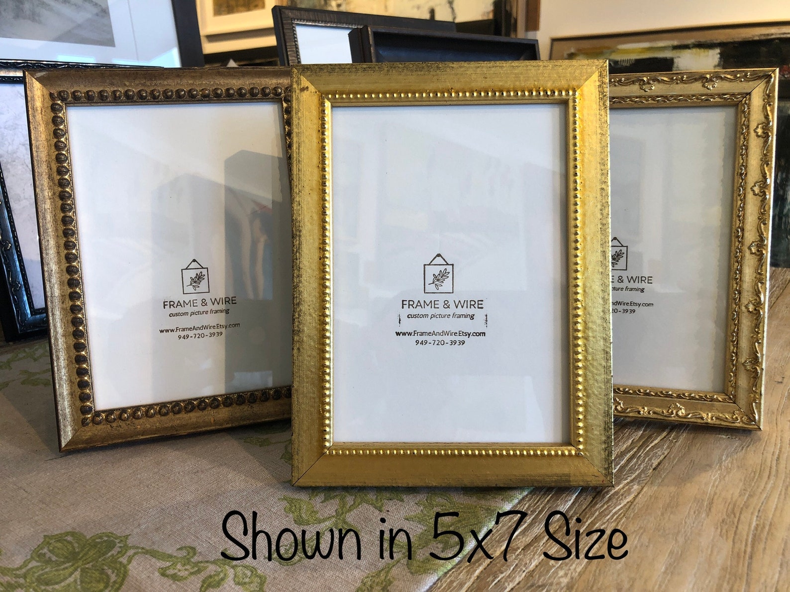 Distressed Rustic Gold Picture Frame W/bead Custom Frame - Etsy