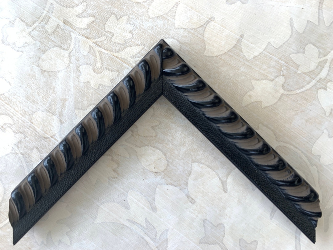 Distressed Black Picture Frame W/rope Detail- Vintage Black Photo Frame ...