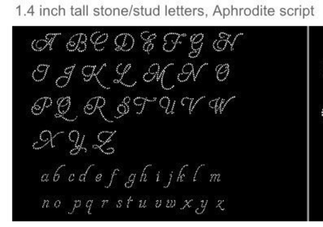 Iron-on Rhinestone Name or Word, 9 Letter Max, 1.4in Tall Alphabet ...