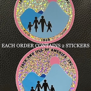Jack and Jill of America Stickers, 3 Inch Glitter Stickers, Non-glitter ...