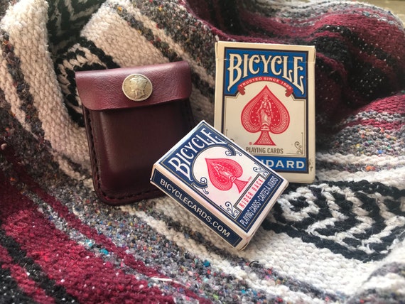 Mini Leather Playing Cards Case Handmade Genuine Leather | Etsy