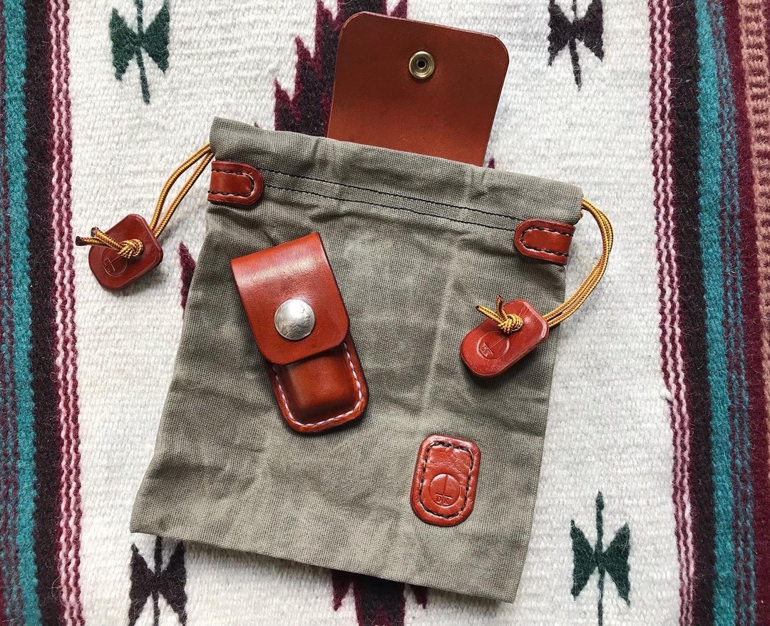 Forage Pouch - Gathering Bag - Foraging Bag - Leather and Waxed Canvas ...