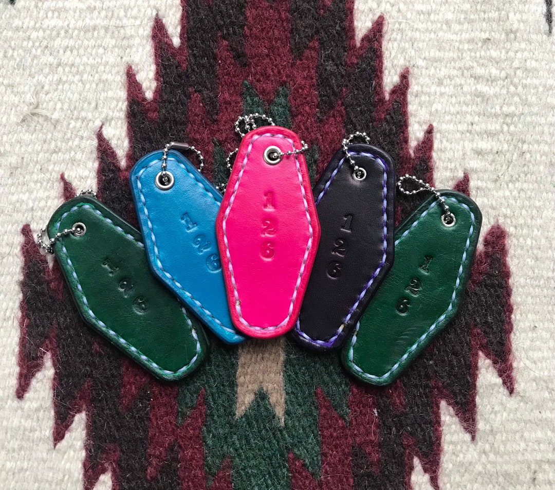 Leather HOTEL KEY TAG - Keychain - Key Fob Handmade - Customizable - Etsy