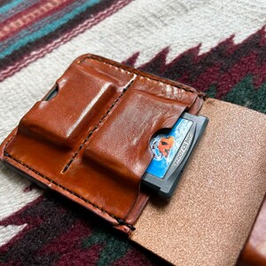 Nintendo Game Boy Advance SP Cover and 2 Game Cartridge Case - Leather ...