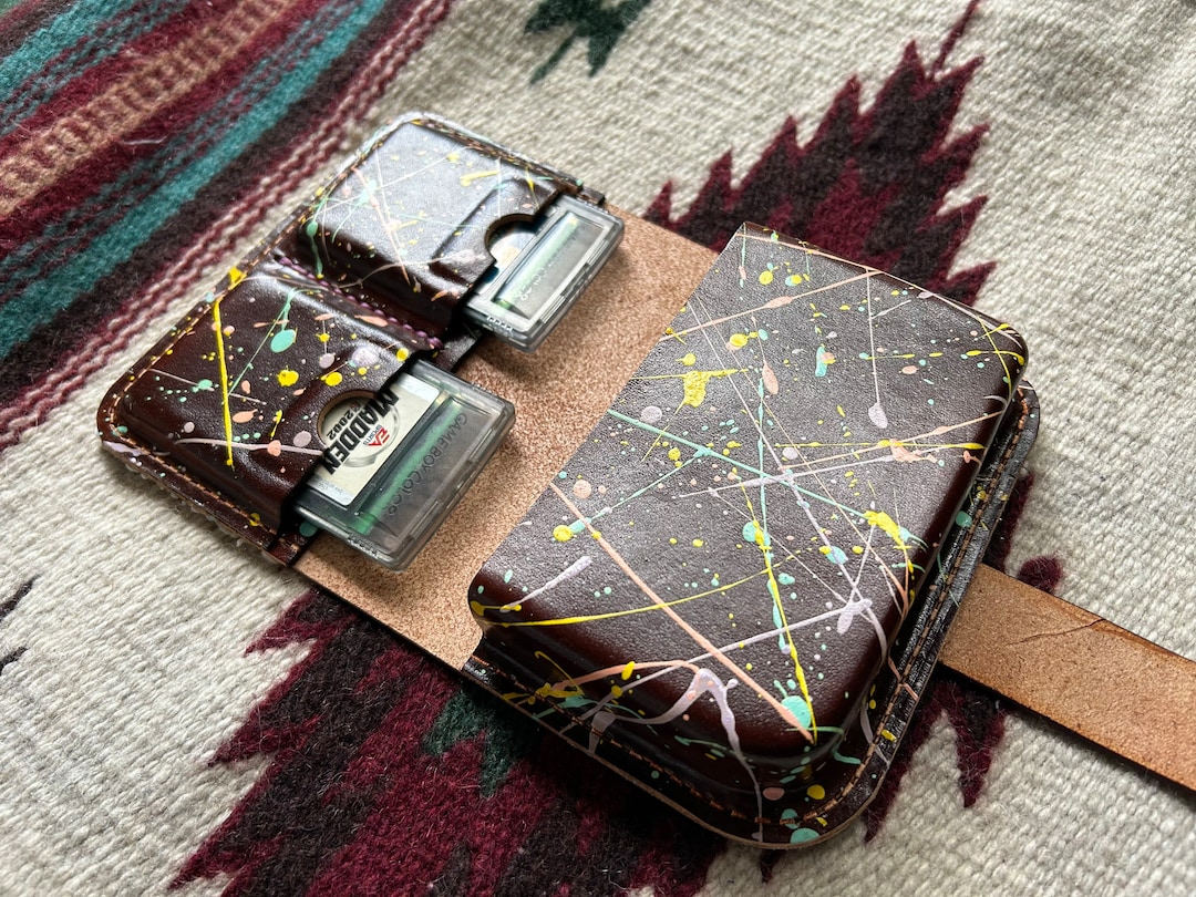 Nintendo Game Boy Color Cover and 2 Game Cartridge Case - Leather Game ...